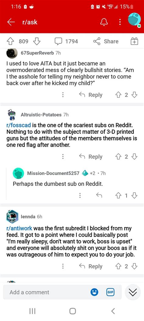 the post asked what is a subreddit you actively avoid the one in the