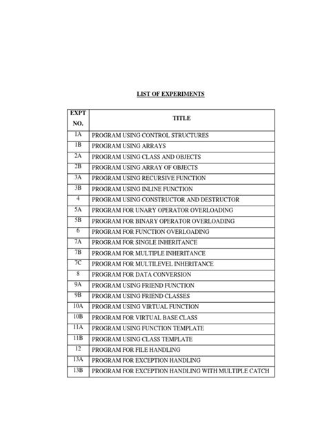 Oops Lab Manual Pdf C Function Mathematics