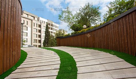 سنگ بتن اکسپوز صدر استون طرح چوب در طراحی رمپ پارکینگ صدراستون