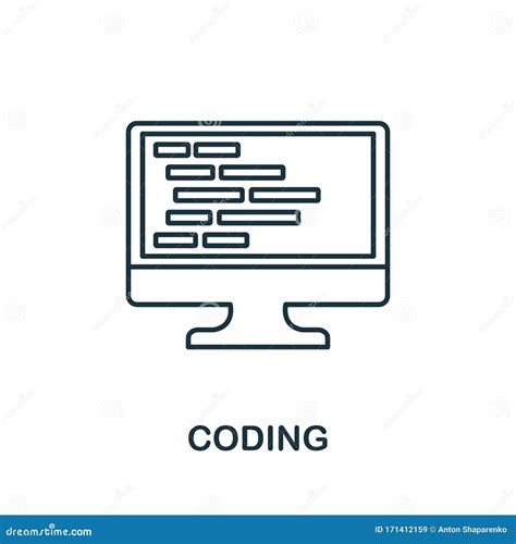 Coding Line Icon Thin Design Style From Programmer Icon Collection