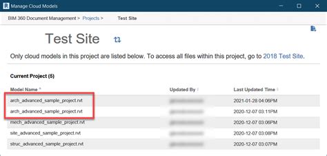 duplicate model for a bim 360 project show in manage cloud models