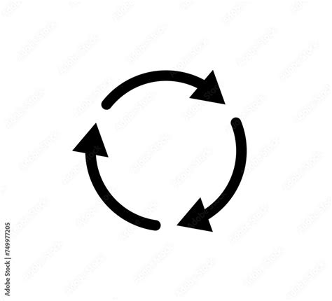 Three Circle Arrow Icon Round Reload Restart Recycle And Repeat