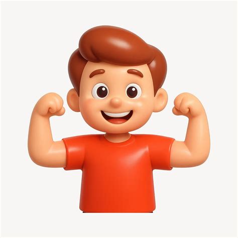 Cheerful Boy Flexing Muscles Free Photo Illustration Rawpixel