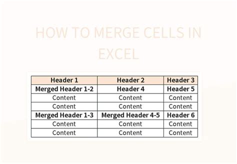 How To Merge Cells In Excel Excel Template And Google Sheets File For Free Download Slidesdocs