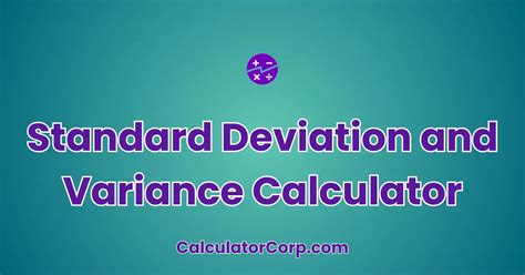 standard deviation and variance calculator analyze data spread