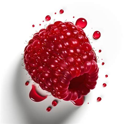 Premium Ai Image Raspberry With Splashes Of Water On White Background Ai Generative