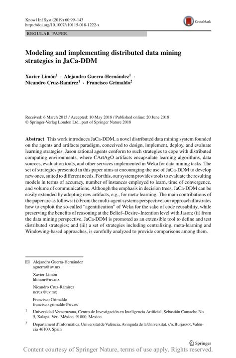 Modeling And Implementing Distributed Data Mining Strategies In Jaca Ddm Request Pdf