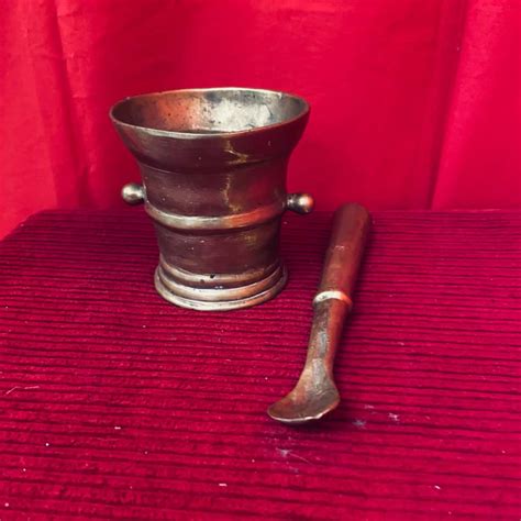 Antique Solid Brass Heavy Mortar And Pestle Sets