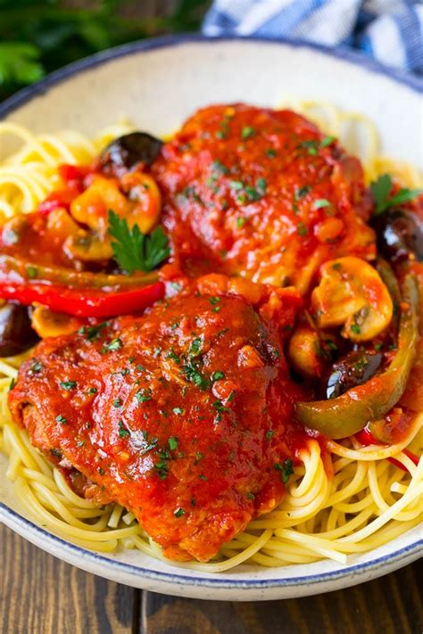 Chicken Cacciatore Over Pasta
