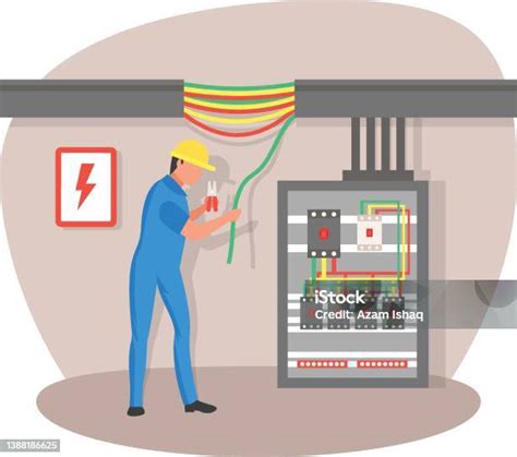 금속 클래드 고전압 배전반 캐비닛 개념 배전 패널 패널 패널 아이콘 디자인 전기 직업 기호 전원 공급 장치 및 배선 표지판 핸디맨 및 수리공 도구 스톡 개폐 장치에 대한