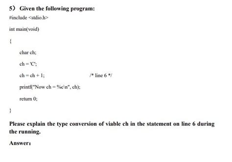 Solved Given The Following Program Include Int Chegg Com