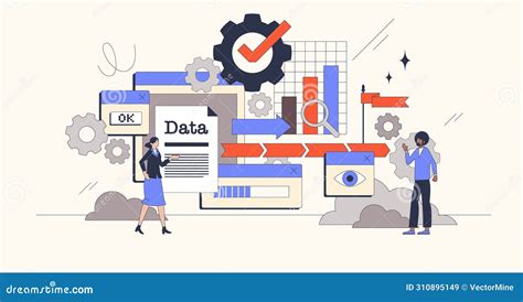 Predictive Analytics With Data Forecasting Neubrutalism Tiny Person Concept Cartoon Vector