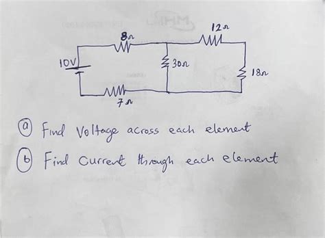 Solved A Find Voltage Across Each Element B Find Current