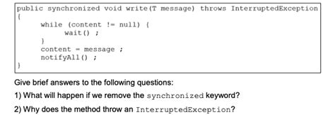 Solved C Answer The Following About Threads In Java I Chegg