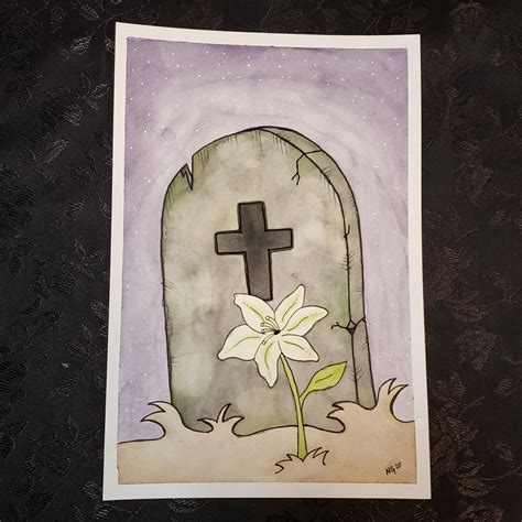 Day 6 Peace Watercolor Grave Drawing Realistic Grave Drawing