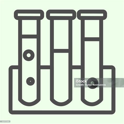 Test Tüpleri Satır Simgesi Beyaz Arka Plan Üzerinde Sıvı Anahat Tarzı