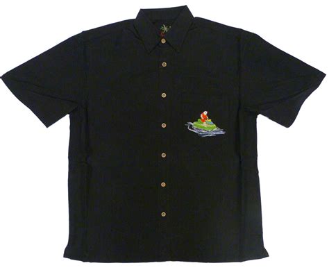 Santa On Jet Bamboo Cay Embroidered Christmas Hawaiian Shirt 70