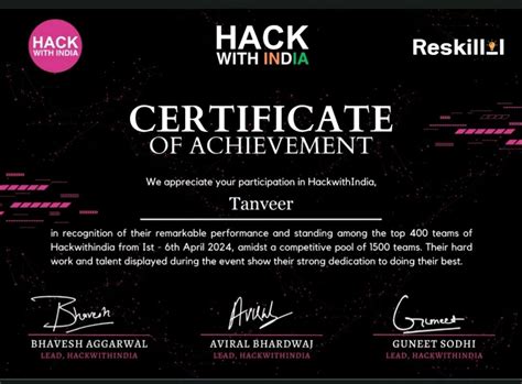 Hackwithindia Teamwork Innovation Codingmarathon Tanveer Ahmad
