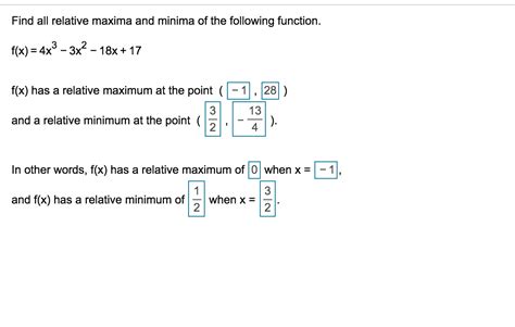 Solved Find All Relative Maxima And Minima Of The Following Chegg Com