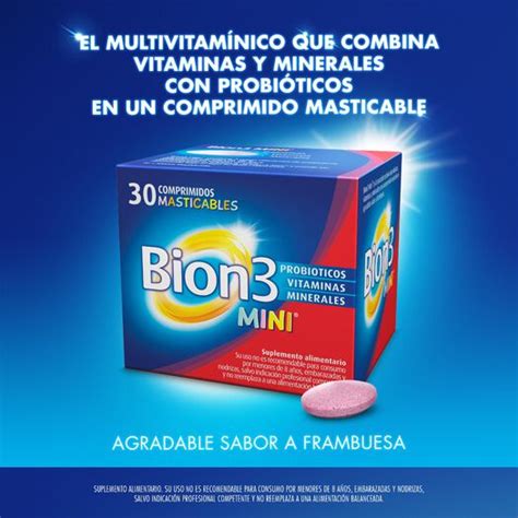 Bion3 Mini Con Vitaminas Minerales Y Probióticos 30 Comprimido