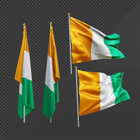 Premium Psd 3d Rendering West Africa Cote Divoire Flag Fluttering