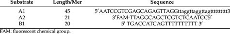 Oligonucleotide Sequences Of The Substrates Download Scientific Diagram