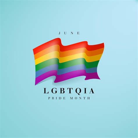 Lgbt Lgbtqia 프라이드 월 물결 모양의 플래그 로고 디자인 소셜 네트워크용 배너 포스터 미디어 웹 템플릿 개념 Lgbt