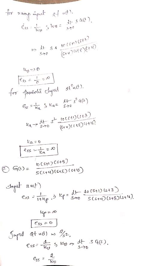 [solved] q1 find the steady state errors for inputs of u t 2tu t