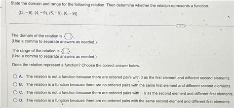 Solved State The Domain And Range For The Following Chegg Com