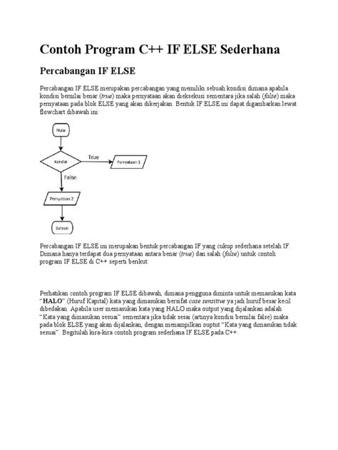 Contoh 1 Program C If Else Pdf
