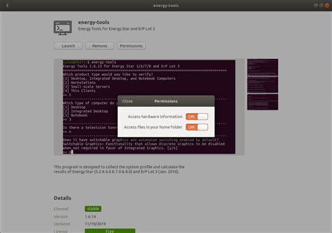 Install Energy Tools On Linux Snap Store