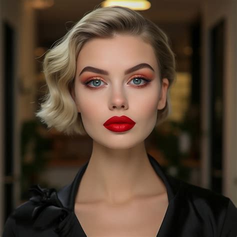Premium Photo A Classic Red Lip Perfectly Lined And Filled With An