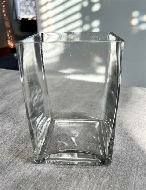 Medium Clear Glass Rectangular Planter With Drainage Hole Etsy