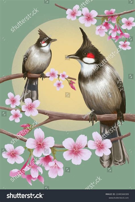 Couple Birds Among Blossom