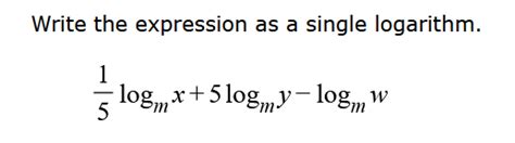 solved write the expression as a single logarithm