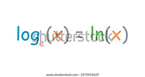 Natural Logarithmic Function Formula Mathematics Stock Vector Royalty