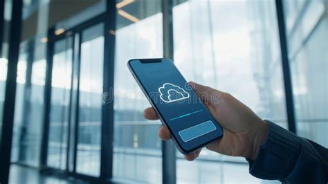 Hand Holding A Smartphone With A Cloud Storage Login Screen Illustrating Secure Cloud Access