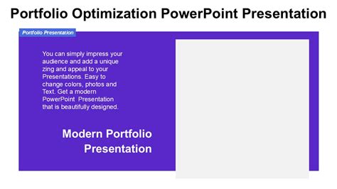 Portfolio Optimization Powerpoint Presentation Pptuniverse