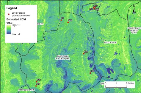 Ndvi Raster And Forage Production Values Estimated From The Survey