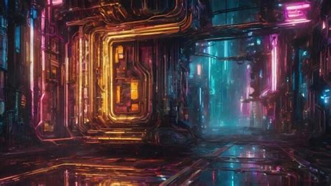 premium ai image weird highttech cyberpunk background neural network
