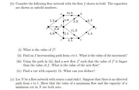 SOLVED Please Show Your Working This Question Is About Network Flow In Graph Theory B Consider
