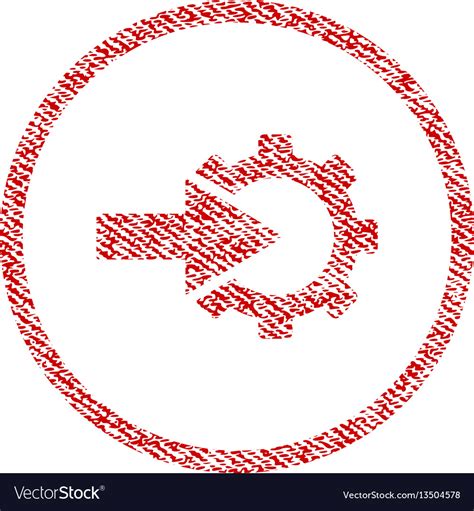 Cog Integration Fabric Textured Icon Royalty Free Vector