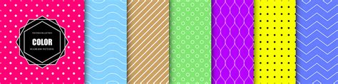 밝고 화려한 기하학적 매끄러운 패턴의 컬렉션입니다 간단한 점선 및 줄무늬 텍스처 반복 가능한 비정상적인 배경 텍스타일 끝없는