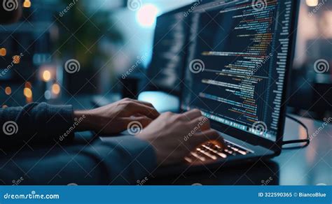 programmer immersed in late night coding session aig41 stock image