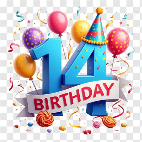 Exciting 14th Birthday Celebration Balloons And Fun Exciting 14th