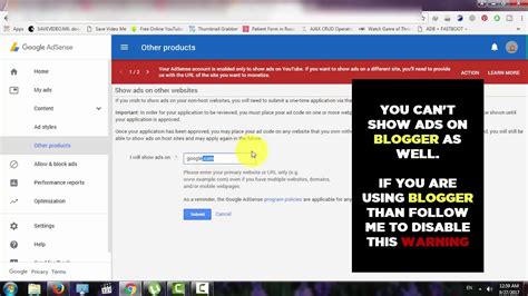How To Fix Your AdSense Account Is Enabled Only To Show Ads On YouTube Blogger Website Fix YouTube