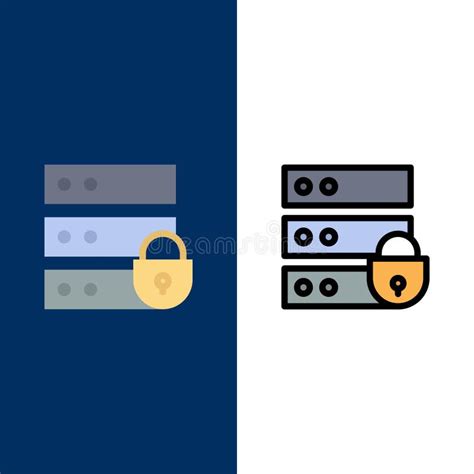 Device Electronic Internet Security Key Icons Flat And Line Filled Icon Set Vector Blue