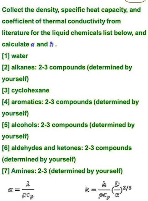 Solved Ansew Please Collect The Density Specific Heat Capacity And Coefficient Of Thermal