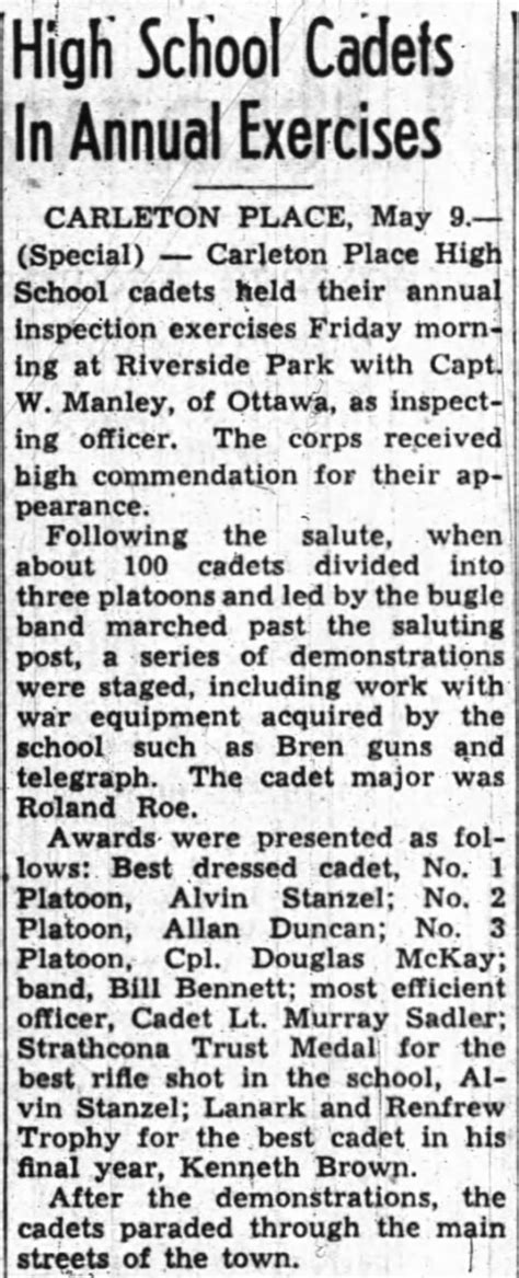 Carleton Place High School “running Cphs Bears” 1948 Lindaseccaspina