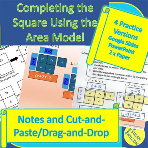 Completing The Square Using The Area Model Made By Teachers